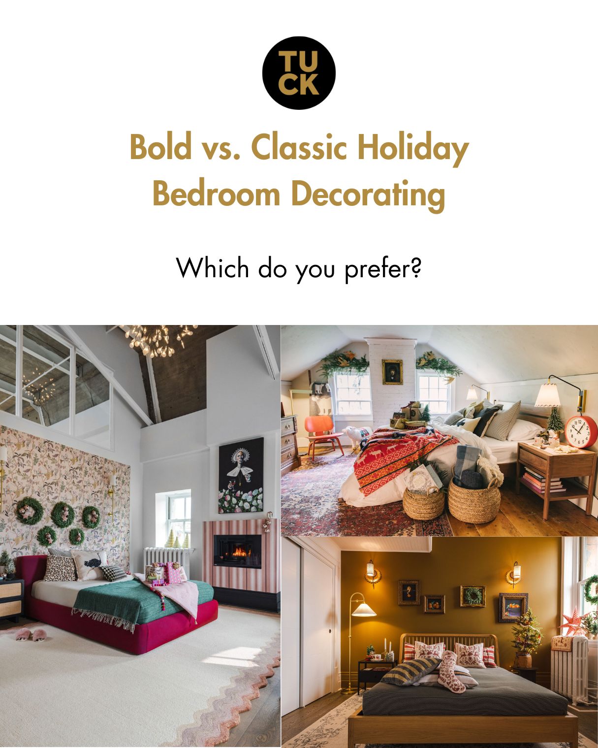 Bold vs. Classic Holiday Bedroom Decorating! Which do you prefer ...